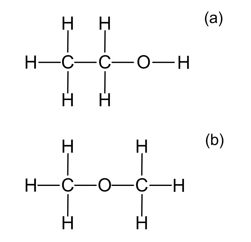 Ficheiro:Fórmulas de estrutura de isómeros constitucionais- (a) etanol ...