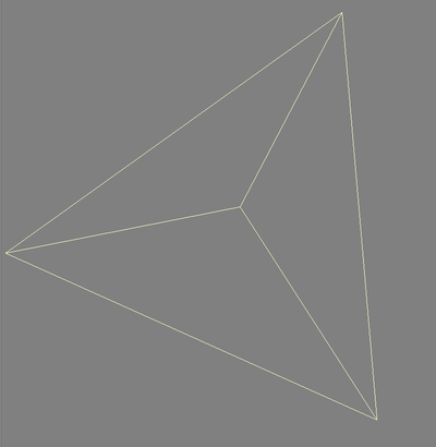 Figura 1: Tetraedro, representação translúcida